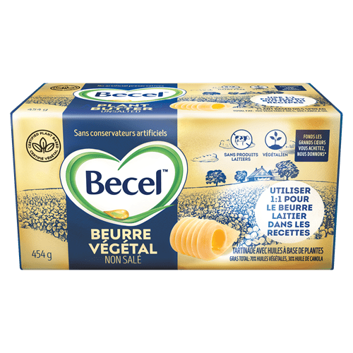 BEURRE VÉGÉTAL SANS PRODUITS LAITIERS BECEL – NON-SALÉ