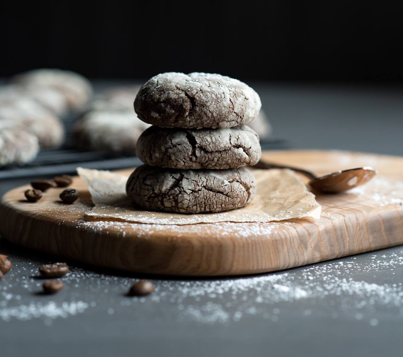 Mocha Crinkle Cookies| Becel