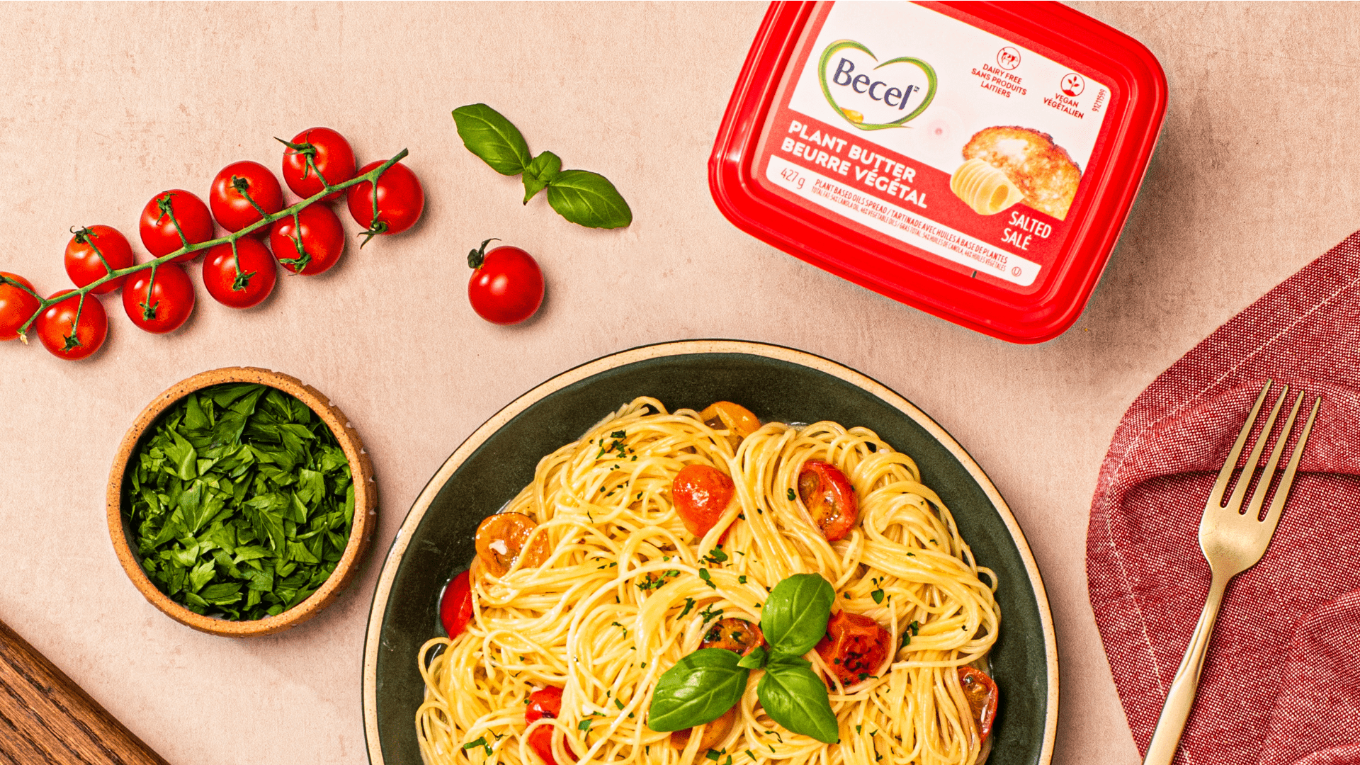 Tomato and Basil Pasta| Becel